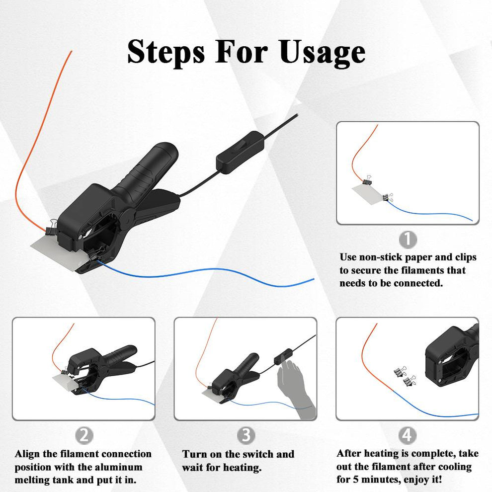 WISEPRO 3D Printer Filament Connector, Broken Filament Joiner For 1 ...